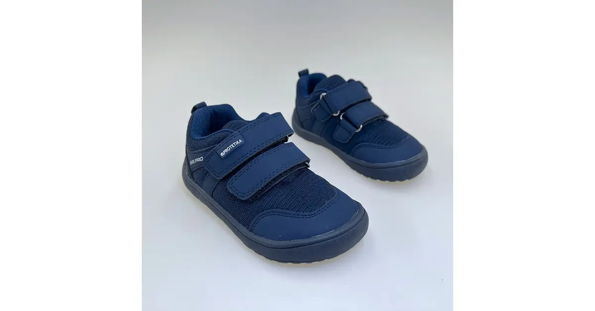 Detské textilné barefoot pohodlné modré botasky Nolan denim